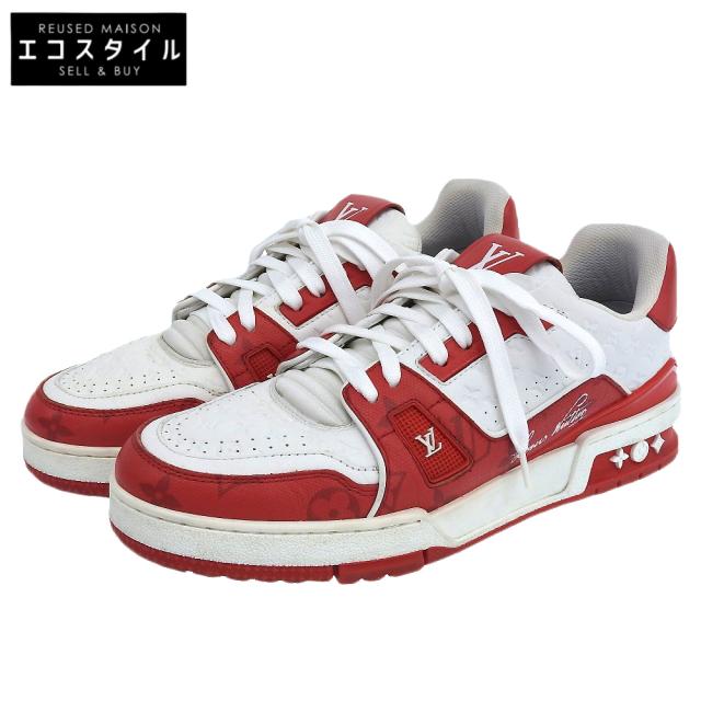 LOUIS VUITTON ルイヴィトン シューズ 6.5 レッド/ホワイト メンズ