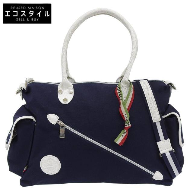 Orobianco オロビアンコ ボストンバッグ ネイビー/ホワイト メンズ