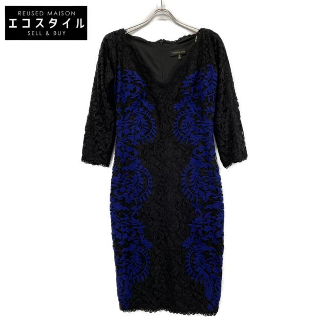 TADASHI SHOJI タダシショージ ワンピース 4 ブラック×ブルー レディース