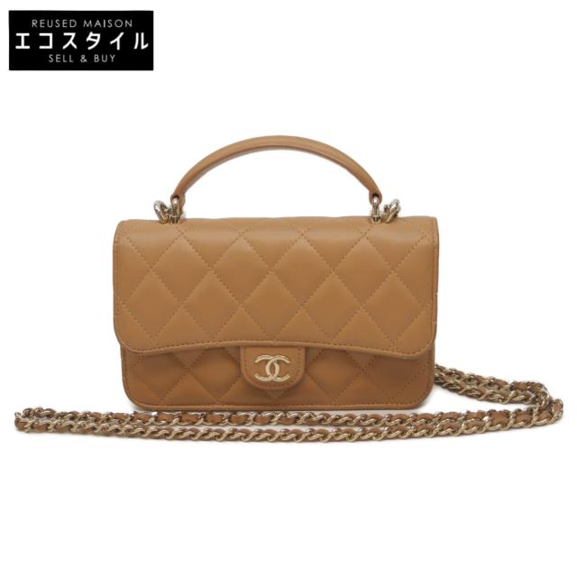 CHANEL シャネル ショルダーバッグ キャメルベージュ レディース
