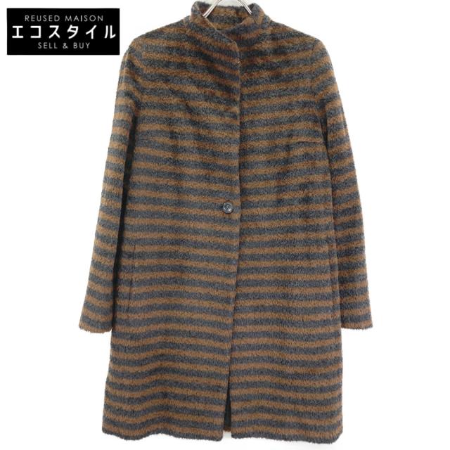 Max Mara マックスマーラ コート 42 ブラウン×ブラック レディース
