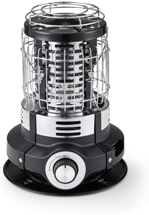 ガスストーブ カセットガスコンロ 小型軽量ボンベヒーター アウトドア・防災用品 防寒・省エネ ＯＤＳ内蔵（酸欠・炎上防止） 転倒時自動消火・ガス遮断 置き型 扇風機 空気循環 室内屋外兼用 釣り・キャンプ最適 (グリーン)