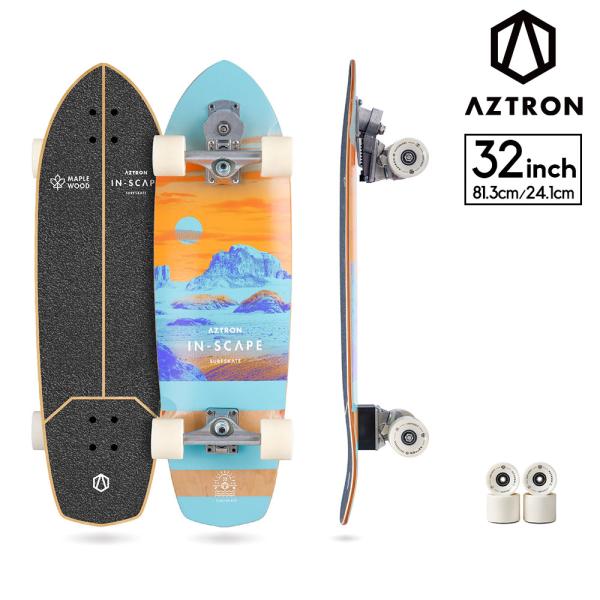 サーフスケートボード 32/81.28cm  IN SCAPE インスケープ 32  AZTRON(アストロン) ABEC9 ベアリング スケボー Surfskate サーフィン