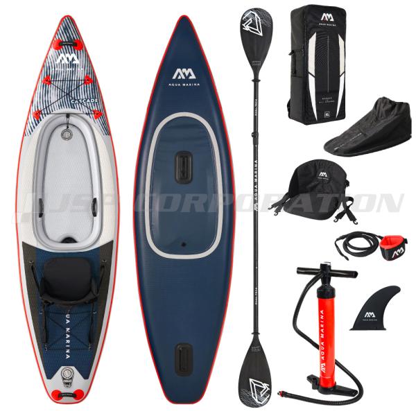 ハイブリッド SUP × カヤック インフレータブル スタンドアップパドルボード AQUA MARINA(アクアマリーナ) CASCADE カスケード BT-21CAP　セット サップボード