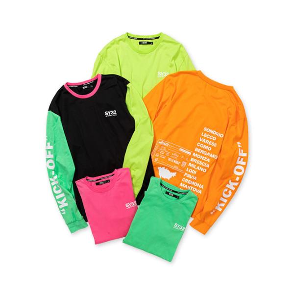 SY32 by SWEET YEARS Tシャツ 長袖 おしゃれ ブランド スポーツ フラッシュカラー 12037