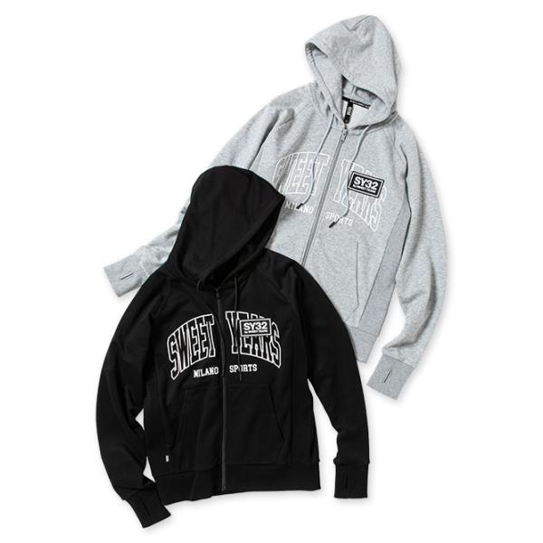 SY32 by SWEET YEARS パーカー スウェット ブランド おしゃれ ゴルフ サッカー スポーツ 13003 セットアップ ミックスロゴ ジップ