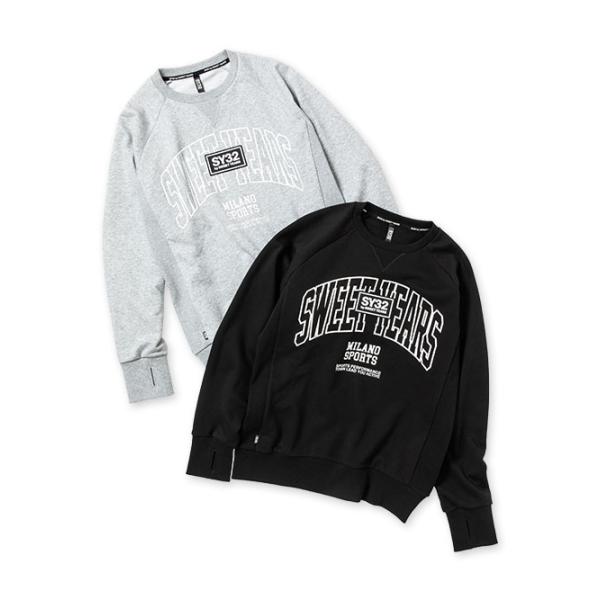 SY32 by SWEET YEARS トレーナー スウェット プルオーバー ブランド おしゃれ ゴルフ サッカー スポーツ 13005 セットアップ ミックスロゴ