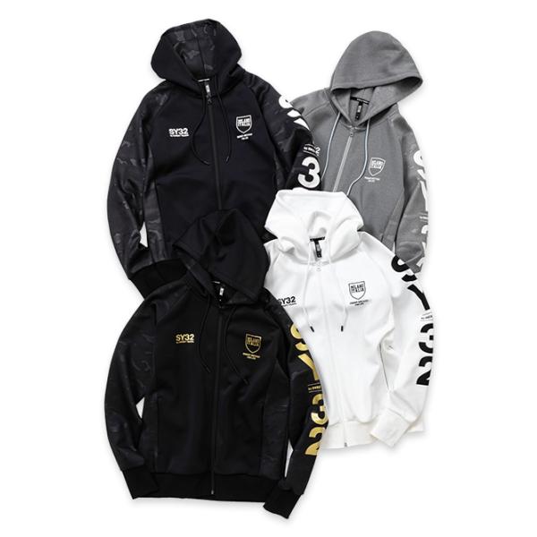 SY32 by SWEET YEARS パーカー ダンボールニットジップフーディー ジップアップ メンズ ブランド おしゃれ ゴルフ スポーツ セットアップ エンボスカモ 13509