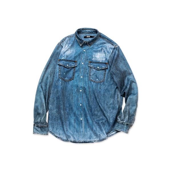 SY32 by SWEET YEARS ロゴ デニム シャツ 長袖 メンズ ブランド おしゃれ かっこいい ゴルフ スポーツ サッカー 14140 お取り寄せ商品