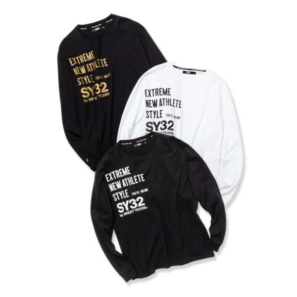 SY32 by SWEET YEARS ロゴ Tシャツ ロンT 長袖 メンズ ブランド おしゃれ かっこいい ゴルフ スポーツ サッカー 14177J-W お取り寄せ商品