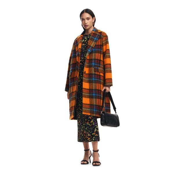 desigual コート レディース おしゃれ ブランド ロング丈 チェック 24WWEW797002【お取り寄せ】