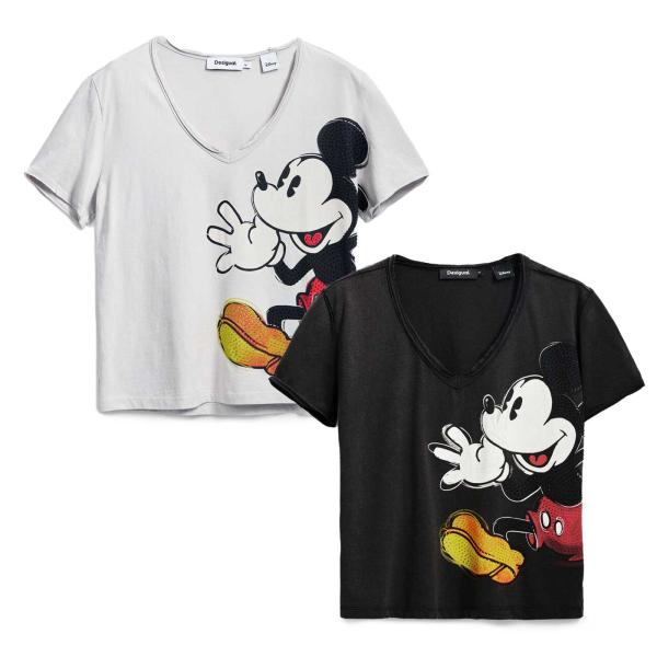 Desigual デシグアル Tシャツ レディース メンズ ユニセックス MICKEY MOUSEコラボ 25SWTKAG2000【お取り寄せ】