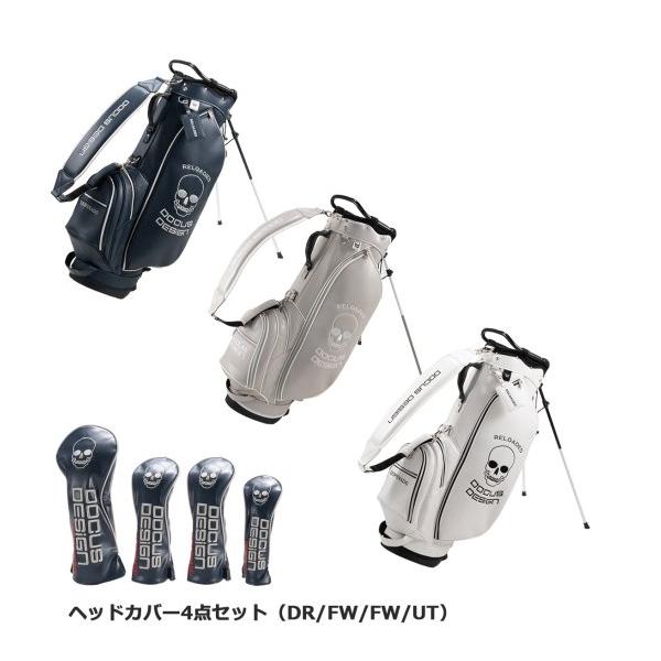DOUCUS キャディーバック ゴルフ メンズ レディース おしゃれ ブランド かっこいい スタンド 9型 DCC760S ヘッドカバー4点セット
