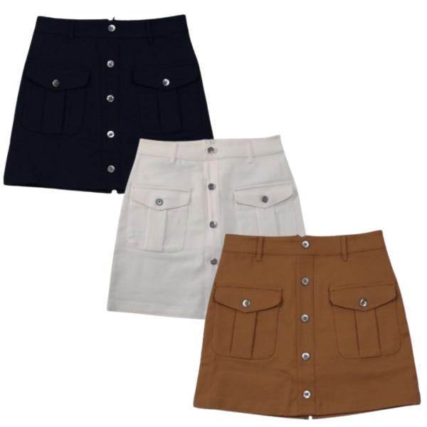 お取り寄せ DOCUS ドゥーカス ボタン スカート レディース ゴルフ ゴルフウェア シンプル かっこいい 24aw DCL24A006