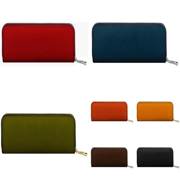 Lilyleather Design リリーレザーデザイン ラウンドファスナー 長財布 おしゃれ レザー 革 BOX小銭入れ付 プレーン