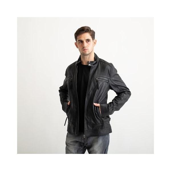 レザージャケット メンズ ライダース RIDEZ シングル CLUBS JACKET LampBlack RLJ202
