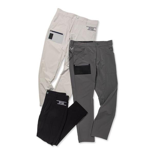SY32 by SWEET YEARS ロングパンツ ストレッチパンツ ビッグロゴ メンズ ブランド おしゃれ ゴルフ スポーツ ストレッチ SYG-23S17