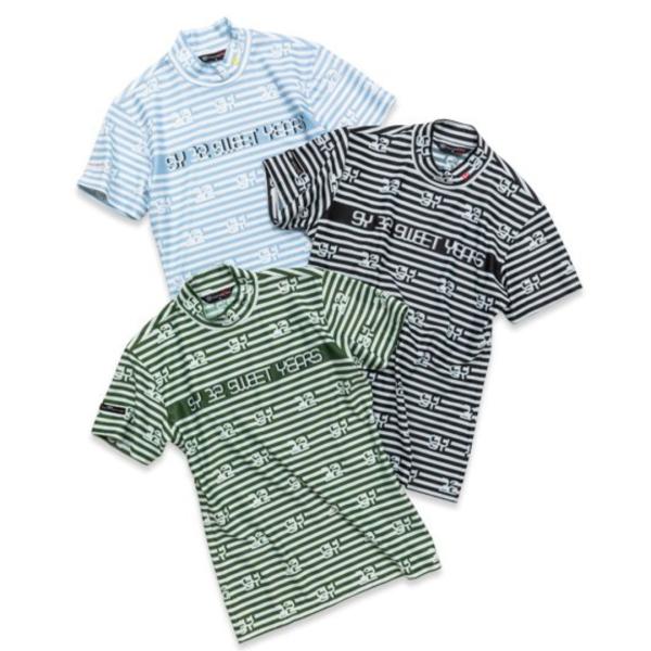 お取り寄せ SY32 by SWEET YEARS シャツ 半袖 モックネック ボーダー レディース ブランド おしゃれ ゴルフ スポーツ SYG-24S15W