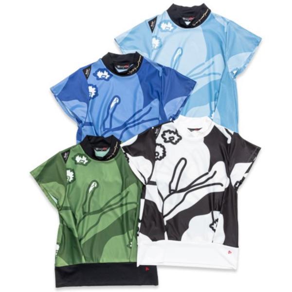 お取り寄せ SY32 by SWEET YEARS シャツ 半袖 モックネック グラフィック レディース ブランド おしゃれ ゴルフ スポーツ SYG-24S16W