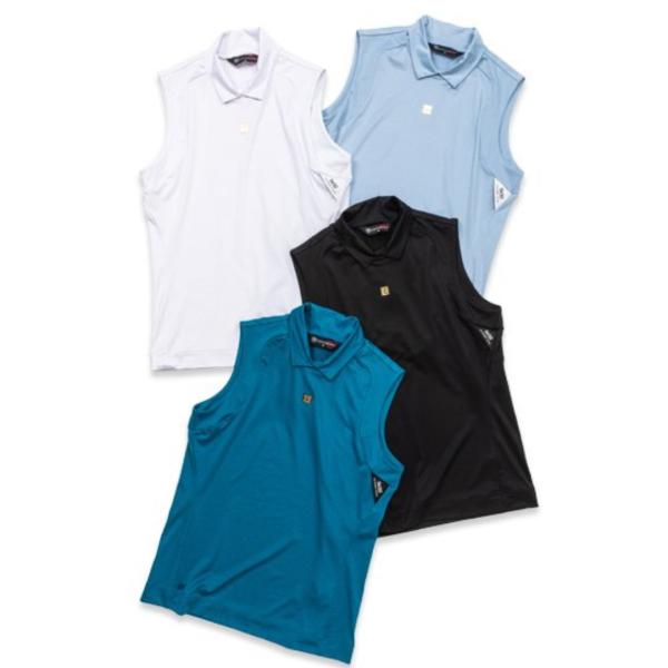 お取り寄せ SY32 by SWEET YEARS シャツ 半袖 ノースリーブ ピンボーダー レディース ブランド おしゃれ ゴルフ スポーツ SYG-24S18W