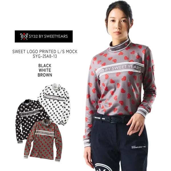 SY32 ゴルフ モックシャツ 長袖 レディース おしゃれ ブランド かわいい SYG-25A8-13【お取り寄せ】