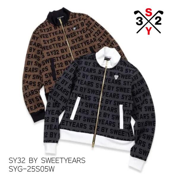 SY32 by SWEET YEARS ゴルフウェア ジャケット ロゴ ボーダー レディース おしゃれ かわいい ブランド SYG-25S05W お取り寄せ