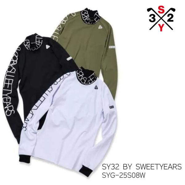 SY32 by SWEET YEARS ゴルフウェア モックシャツ Tシャツ 長袖 レディース おしゃれ かわいい ブランド SYG-25S08W お取り寄せ