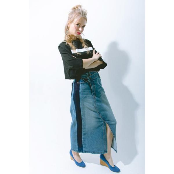 INDIMARK スカート ロング コーデ デニム 30代 40代 50代 W132