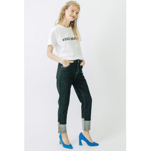 INDIMARK インディマーク ジーンズ デニム レディース パンツ おしゃれ ブランド WJ012 切り返し BLACK