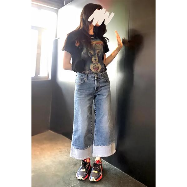 INDIMARK デニム レディース おしゃれ ブランド かわいい バギー フレア デニム ブリーチ WJ064【お取り寄せ】