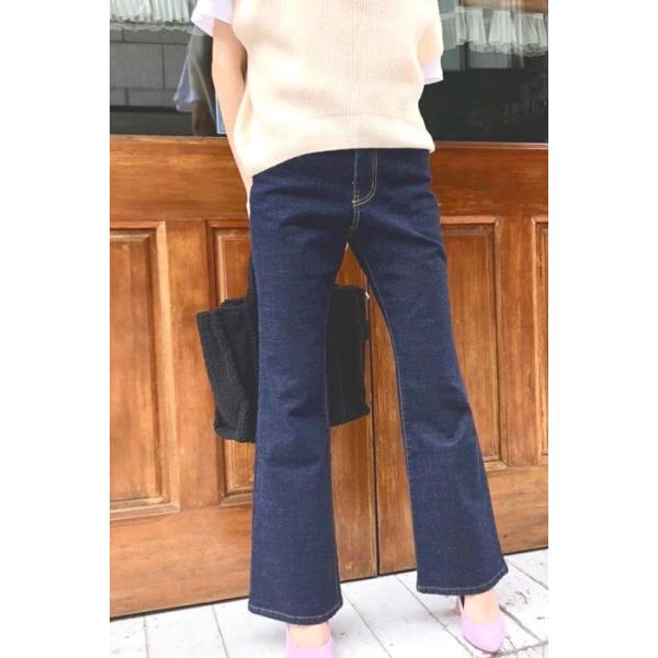 INDIMARK インディマーク ジーンズ デニム レディース パンツ おしゃれ ブランド フレア  WJ066 インディゴ
