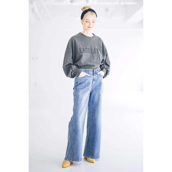 INDIMARK インディマーク デニムパンツ レディース おしゃれ ブランド ワイド ブリーチ WJ167　お取り寄せ