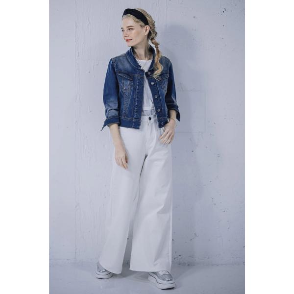 INDIMARK インディマーク ワイドパンツ レディース おしゃれ ブランド ホワイト カットオフ デニム WJ185 お取り寄せ