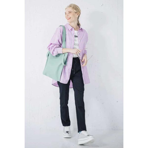 INDIMARK INDKNIT ピンタック ストレート パンツ レディース おしゃれ ブランド かわいい ブラックWK006【お取り寄せ】