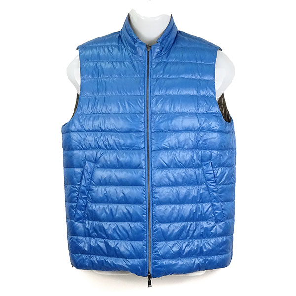 ヘルノ ダウン メンズ HERNO リバーシブルベスト PI001008U 12017 9012 ブルー+カーキ サイズ54 XXL相当