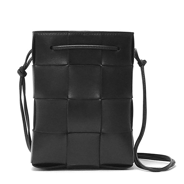 ボッテガヴェネタ バッグ レディース BOTTEGA VENETA スモール カセット クロスボディ バケットバッグ ブラック 680218 VCQC4 8425