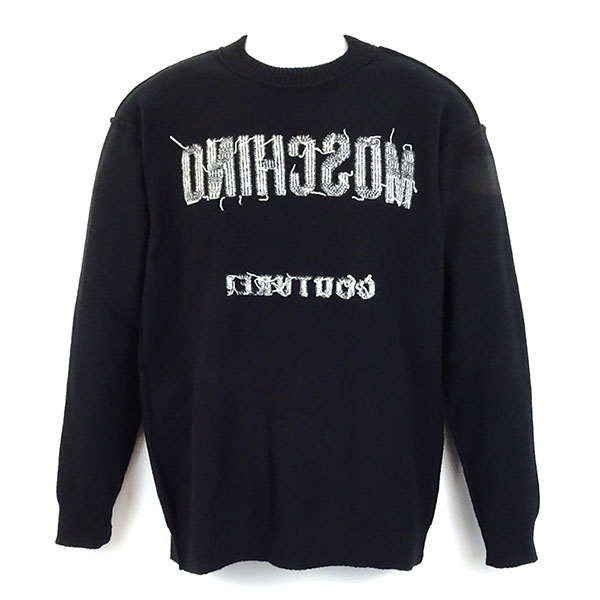 モスキーノ セーター メンズ MOSCHINO 0923 5203 A1555 ブラック サイズ50 Lサイズ相当