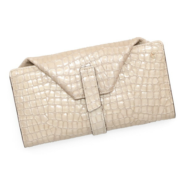 ペレボルサ 財布 レディース PELLE BORSA レインボークロコ 6101 GG グレージュ