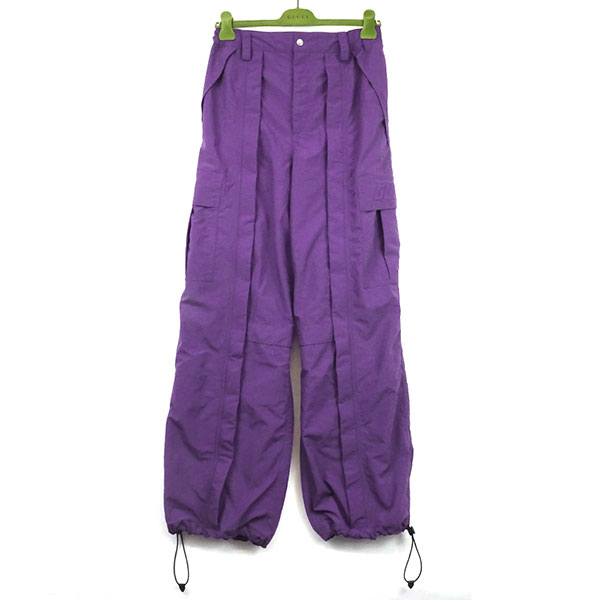 グッチ パンツ メンズ GUCCI ナイロン カーゴパンツ 757256 ZAPRL 5206 パープル サイズ44