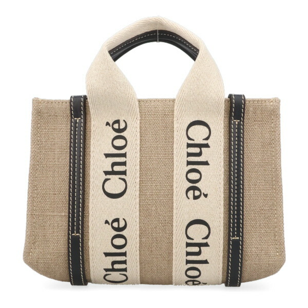 クロエ バッグ レディース Chloe WOODY ミニトートバッグ CHC22AP237 I26 91J ホワイト+ブルー