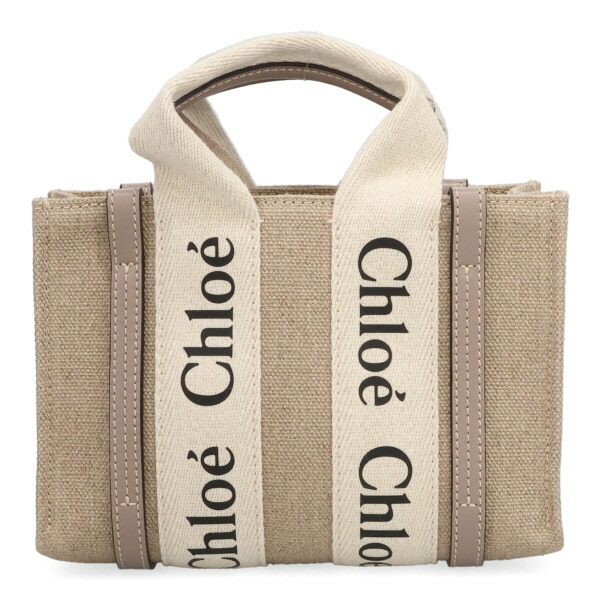 クロエ バッグ レディース Chloe WOODY ミニトートバッグ CHC22AP237 I26 00O ムスクグレー