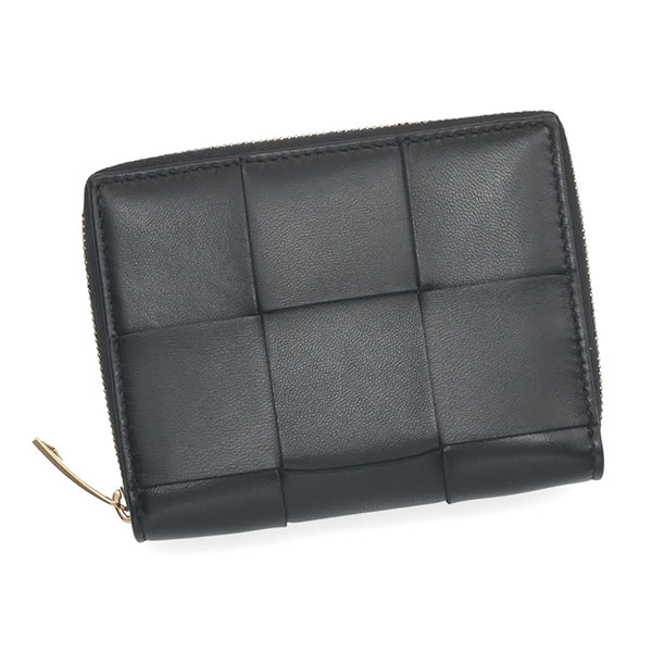 ボッテガヴェネタ 財布 レディース BOTTEGA VENETA スモールカセット コンパクトジップアラウンドウォレット 750252 VCQC1 8425 ブラック