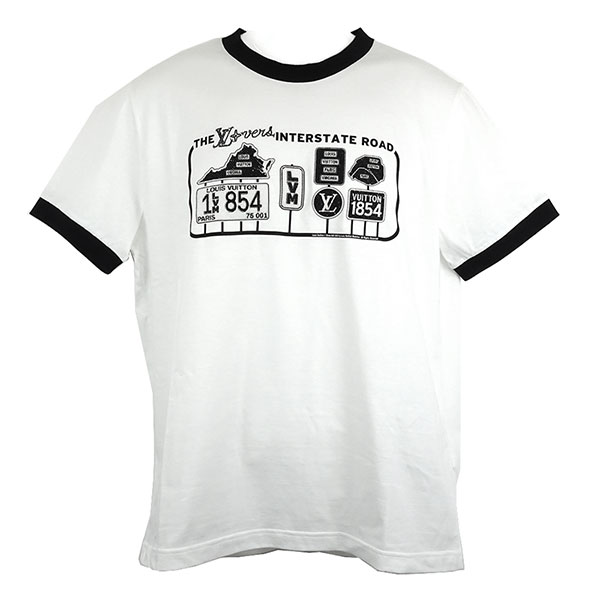 ルイヴィトン Tシャツ メンズ LOUIS VUITTON エンベリッシュドコットンTシャツ 1AFXNX サイズM0