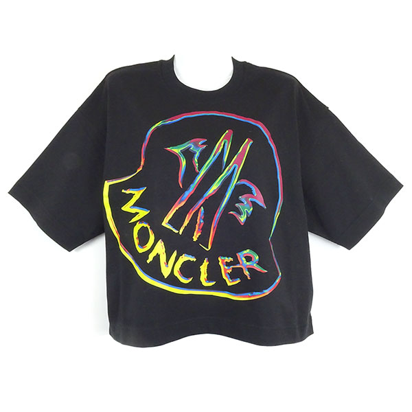 モンクレール Tシャツ レディース MONCLER 8C00026 899SP 999 ブラック サイズXS