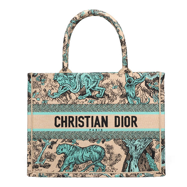 ディオール バッグ レディース DIOR ブックトートバッグ ミディアム ラフィア M1296ZEGO 51E ライトブルー