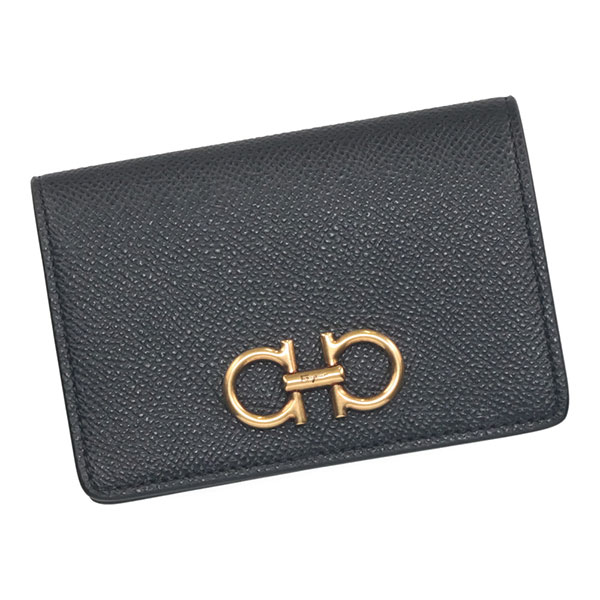 フェラガモ 名刺入れ レディース FERRAGAMO ガンチーニ カードケース 220371 0010 ブラック