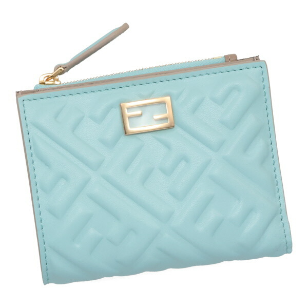 フェンディ 財布 レディース FENDI スリムバゲット財布 スモール 8M0506 AT00 F1PQI ライトブルー