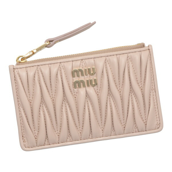 ミュウミュウ 小銭入れ レディース MIU MIU マテラッセレザー ポーチウォレット 5MB06M 2FPP F0236 CIPRIA ピンクベージュ