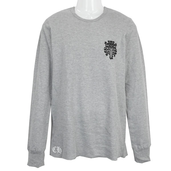 クロムハーツ Tシャツ CHROME HEARTS ロングスリーブ グレー サイズL 1XL783