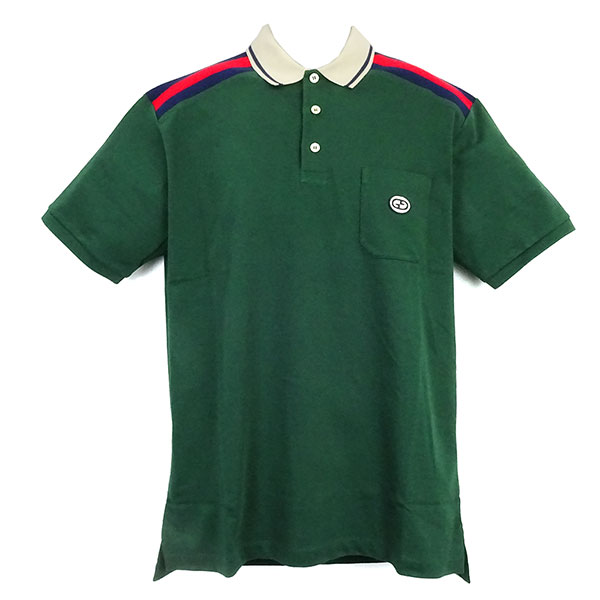 グッチ ポロシャツ メンズ GUCCI 737656 XJF4U 3754 グリーン サイズL